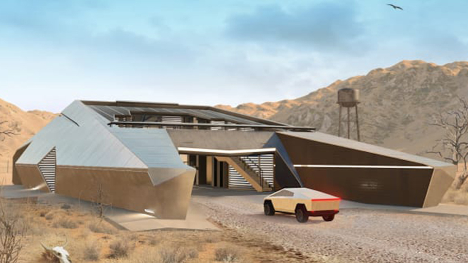 Das Haus zum Auto: Anti-Zombie-Bunker für Tesla-Fans
