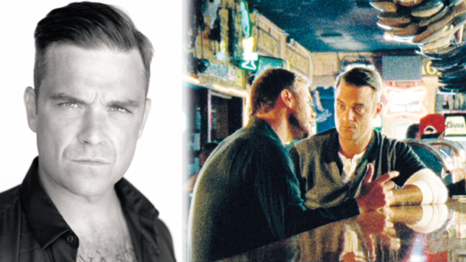 Weltpremiere für Robbies neuen Hit Shame Gary Barlow Robbie Williams ...