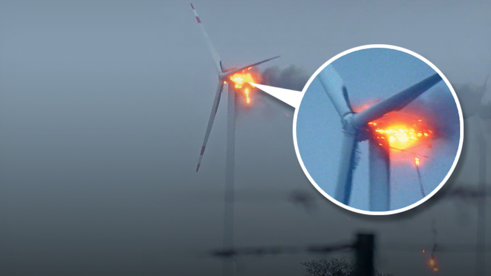Generator von Windrad fing Feuer: Brand in 91 Meter Höhe