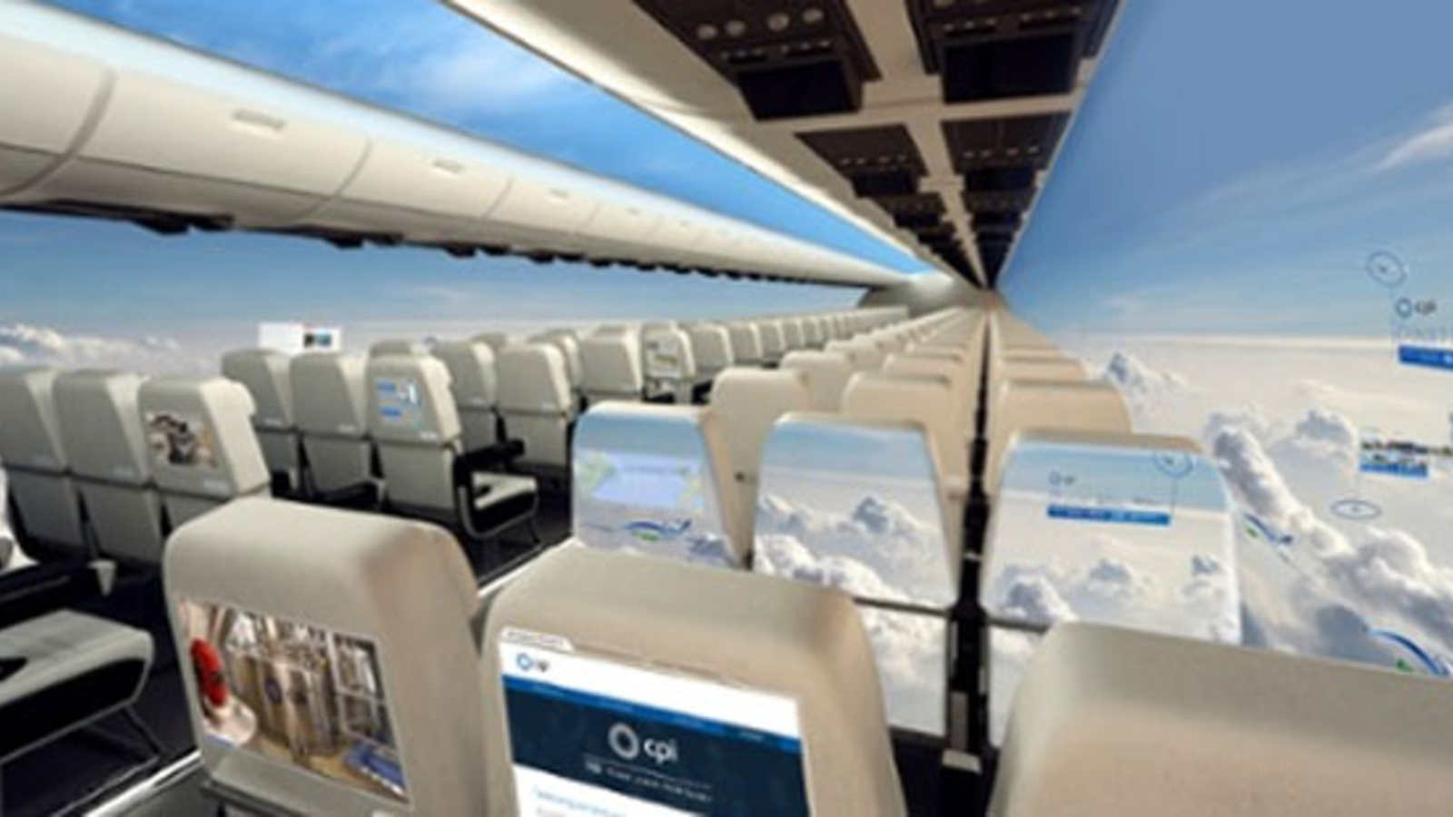 Flugzeuge mit riesigen OLED-Displays