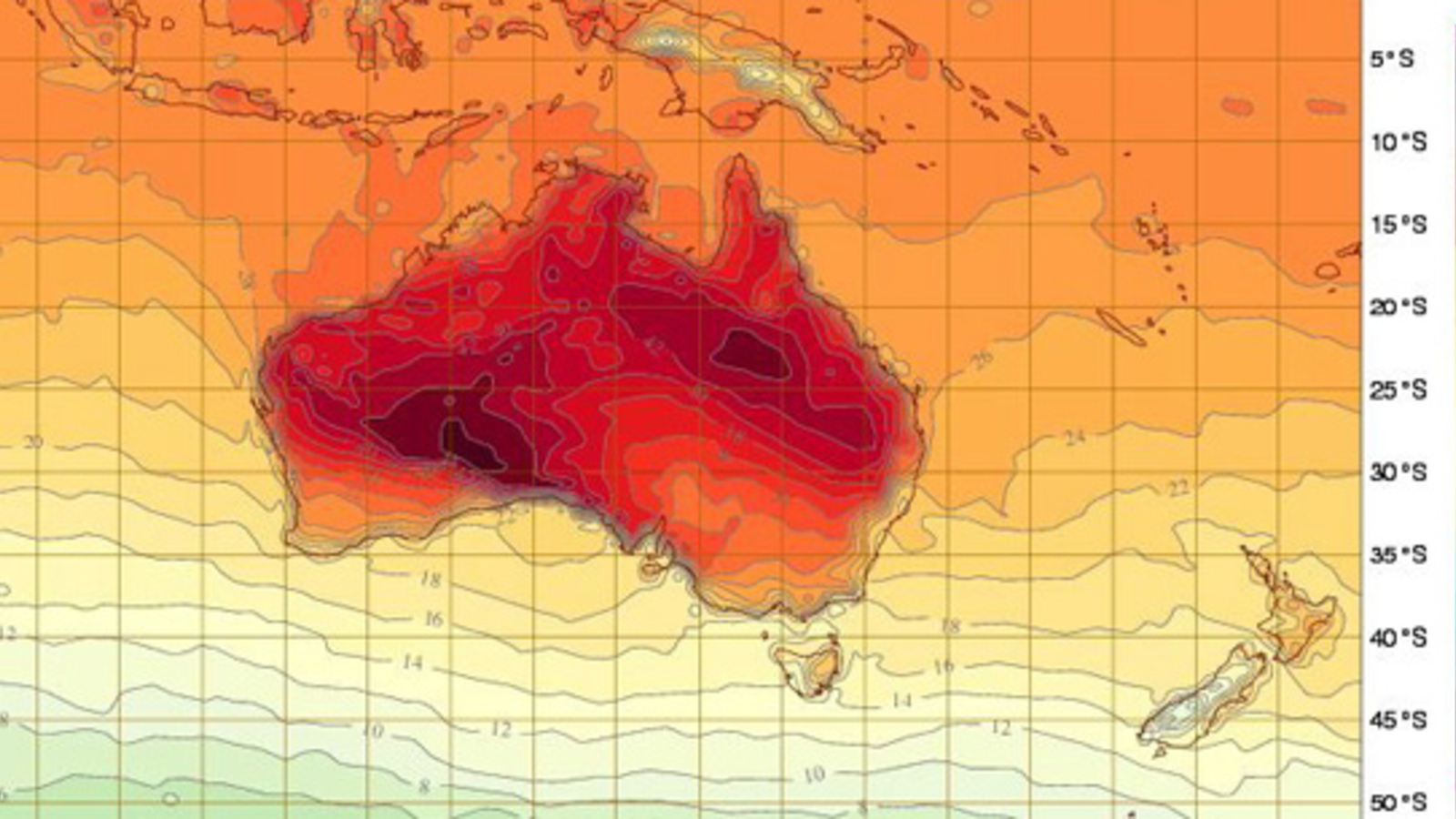 Meteorologen gehen Farben für Hitze aus