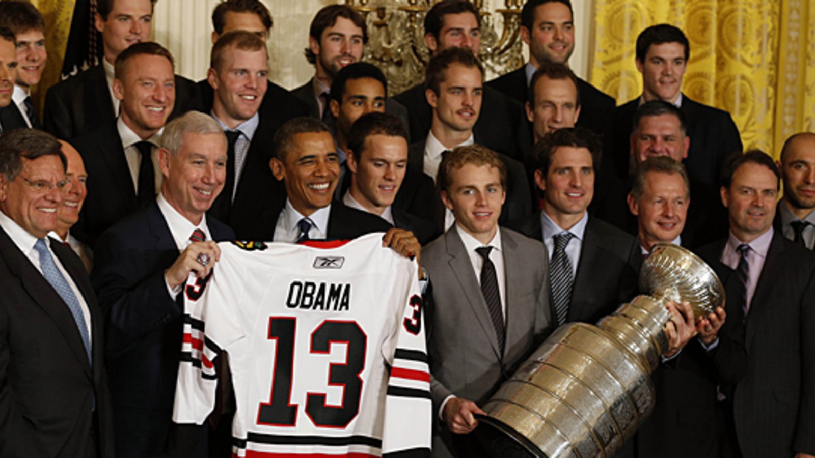 Obama empfing Stanley Cup-Sieger Chicago