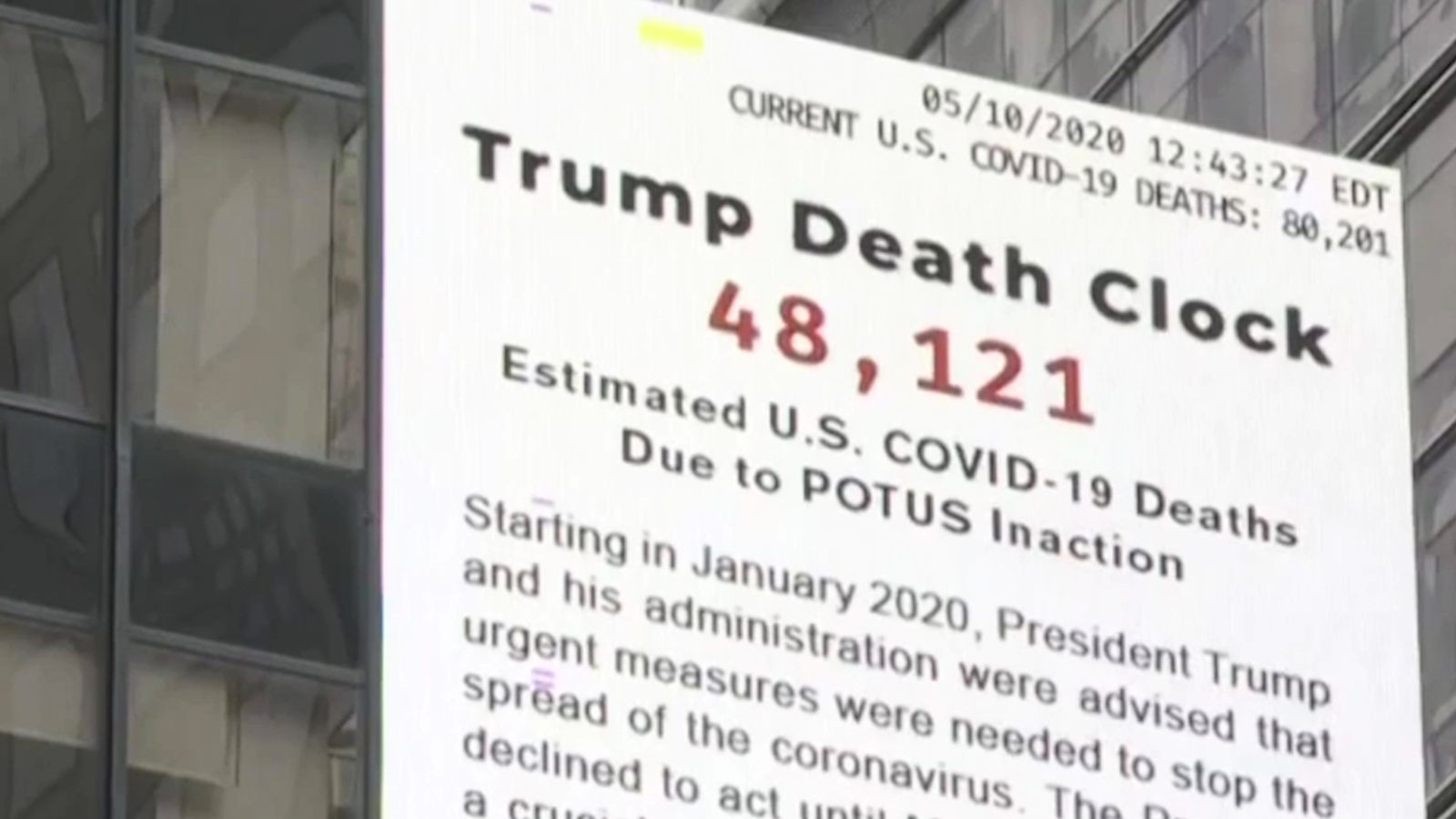 Am Times Square: "Trump-Todes-Uhr"